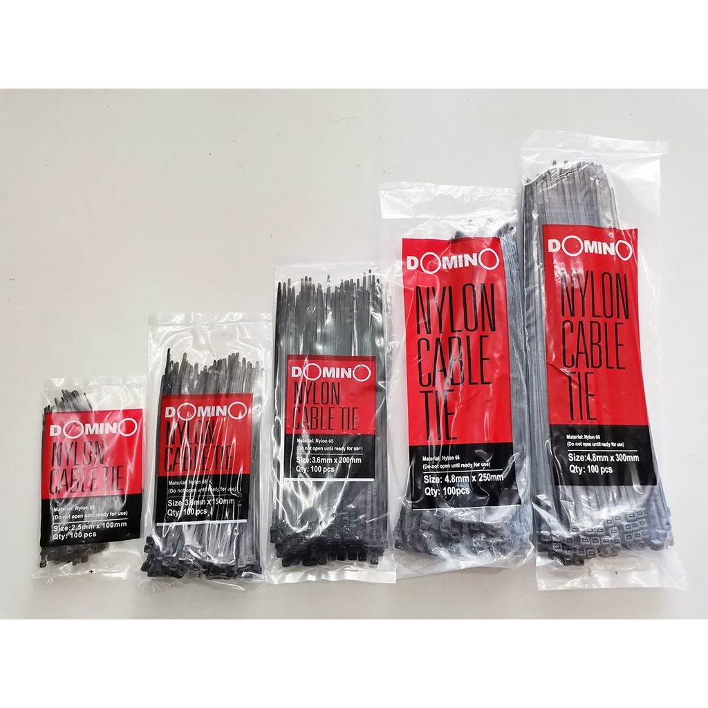 [READY STOCKS] 100MM, 150MM, 200MM, 250MM, 300MM DOMINO CABLE TIE BLACK ...