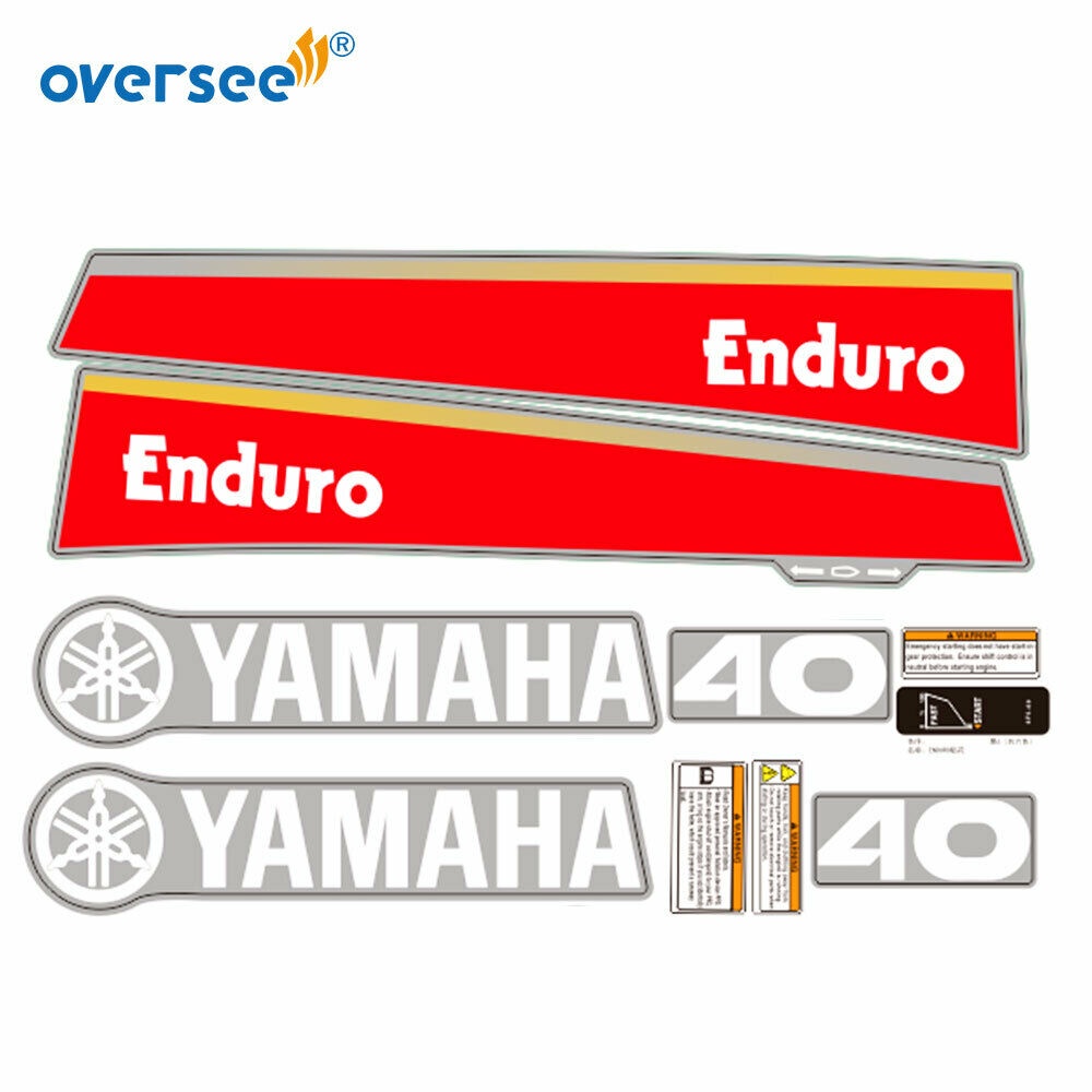 For Yamaha 40HP 2 Stroke Outboard Graphics/Sticker Kit Top Cowling ...