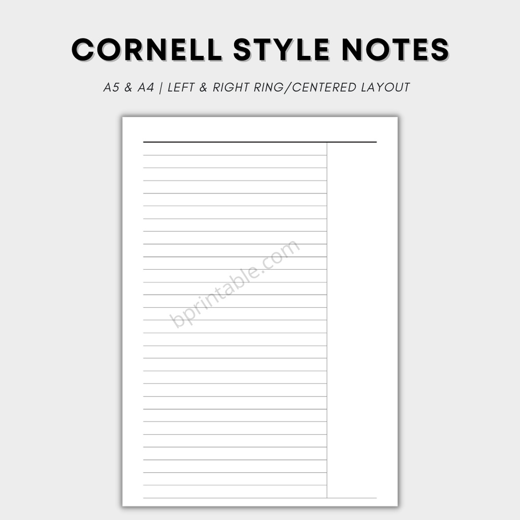 [PDF] Cornell Style Notes, Printable Notes Template PDF | Shopee Malaysia