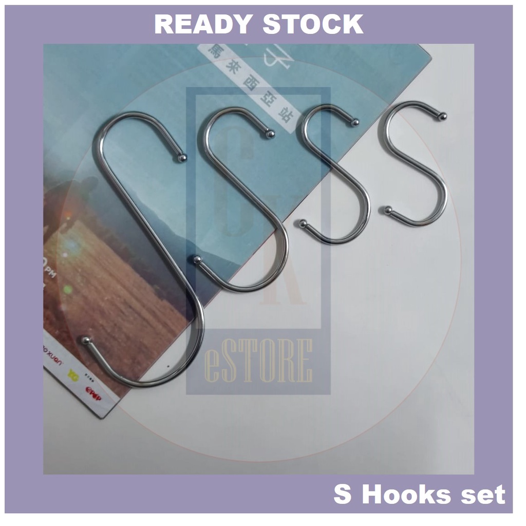 Cangkuk Besi Bentuk S Stainless Steel Tahan Lasak Gantungan Dapur Bilik ...