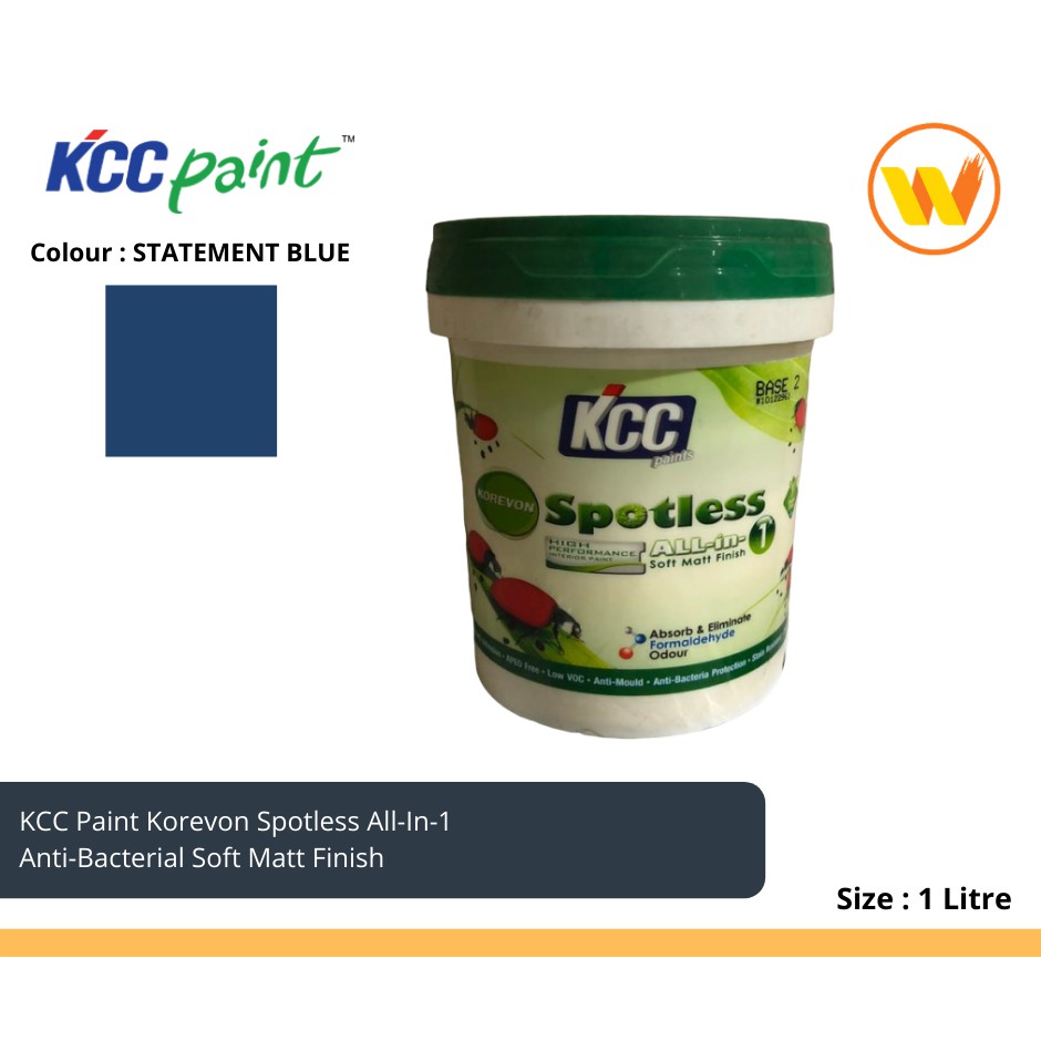 1Litre KCC Paint Spotless All-In-1 Statement Blue 1L (Interior Wall ...