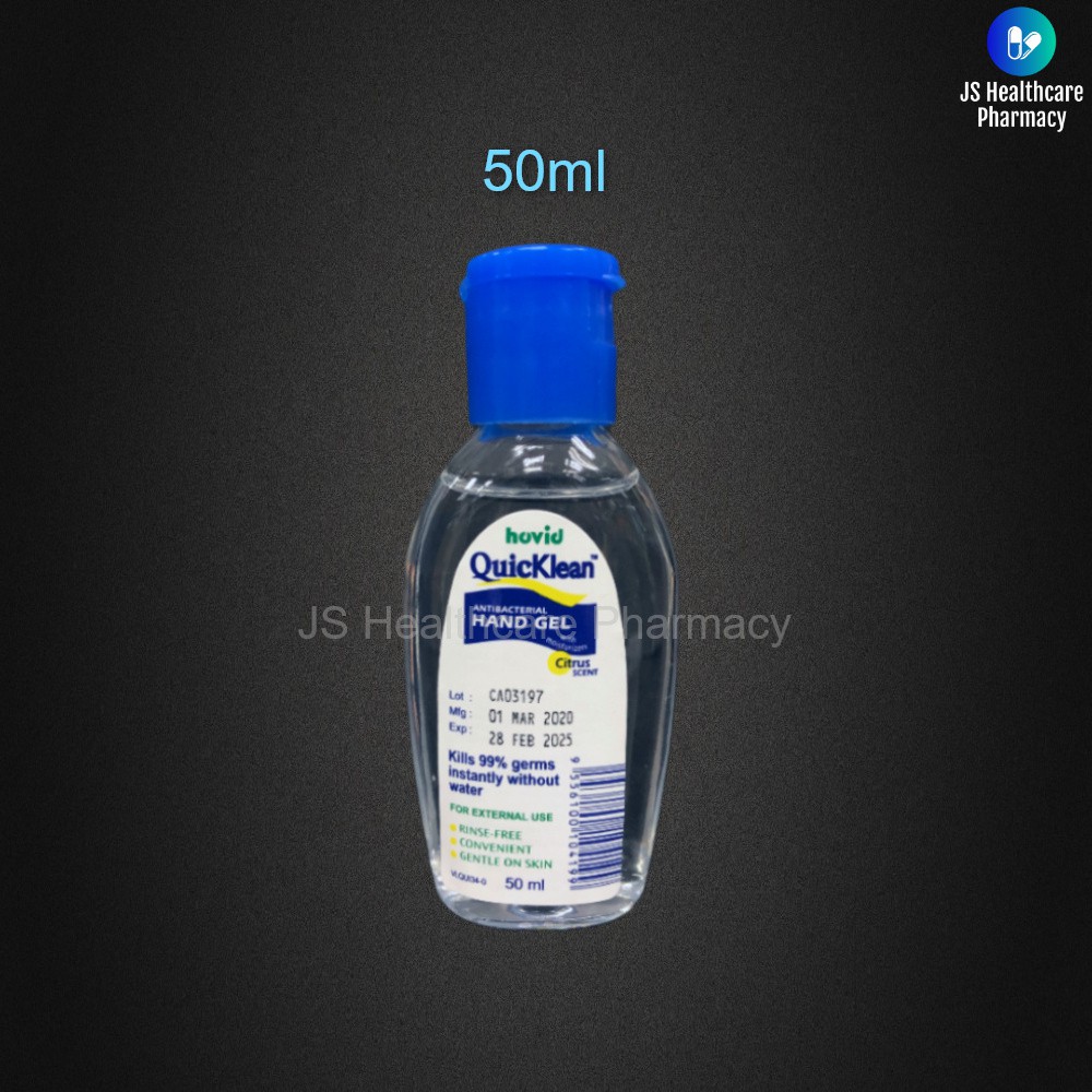 Hovid QuicKlean Hand Gel / Hand Sanitizer - (50ml / 500ml) | Shopee ...