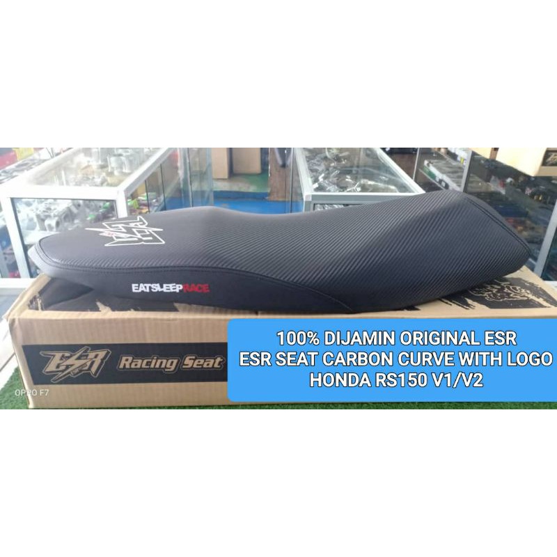 ESR SEAT CARBON CURVE WITH LOGO HONDA RS150 V1 DAN RS150 V2 LEMBUT DAN ...