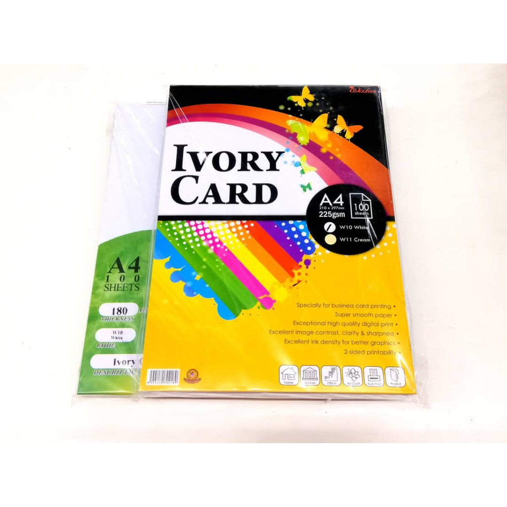 Wales A4 Size Ivory Card 180/225 gsm White Card | Shopee Malaysia