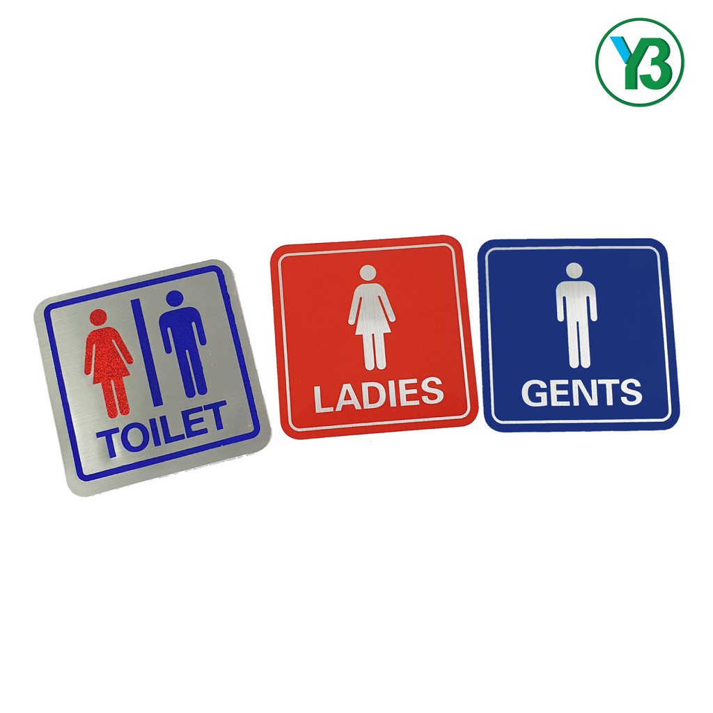 1 set Sticker Signboard Signage Male Gentleman & Female Ladies (Square ...