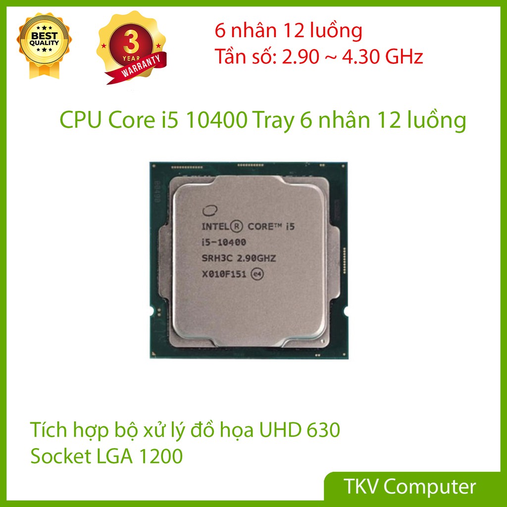 Intel Core i5 10400f CPU (2.90 Up to 4.30GHz, 12M, 6 Cores 12 Threads ...