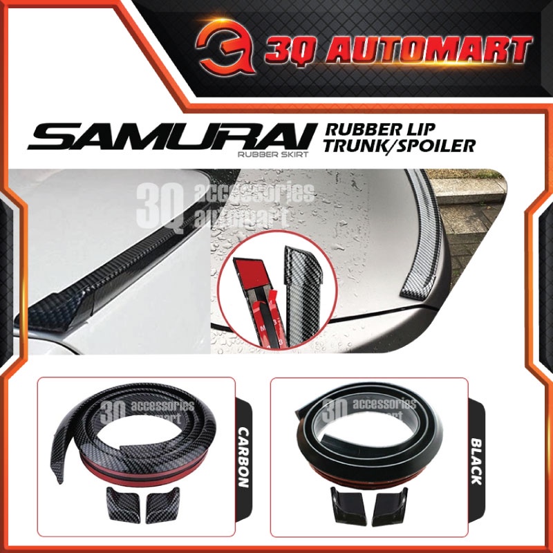 Samurai Rear Bonnet Spoiler Black Carbon Ducktail Lip Rubber Strip ...