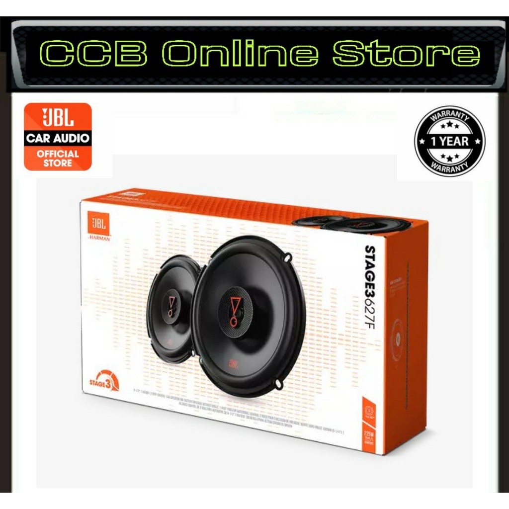 JBL Stage3 627 with Grill/627F without Grill 6-1/2" 2-Way Car Audio Speakers 45WRms 225W Peak ...