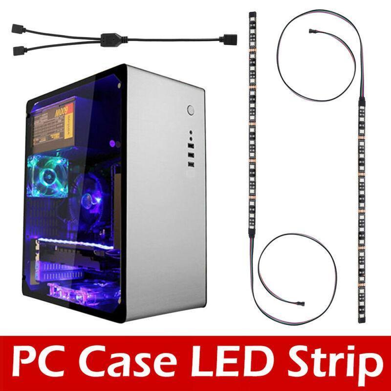 2pcs Gaming PC Case Light Kit RGB LED Strip Remote Control Tower in ...