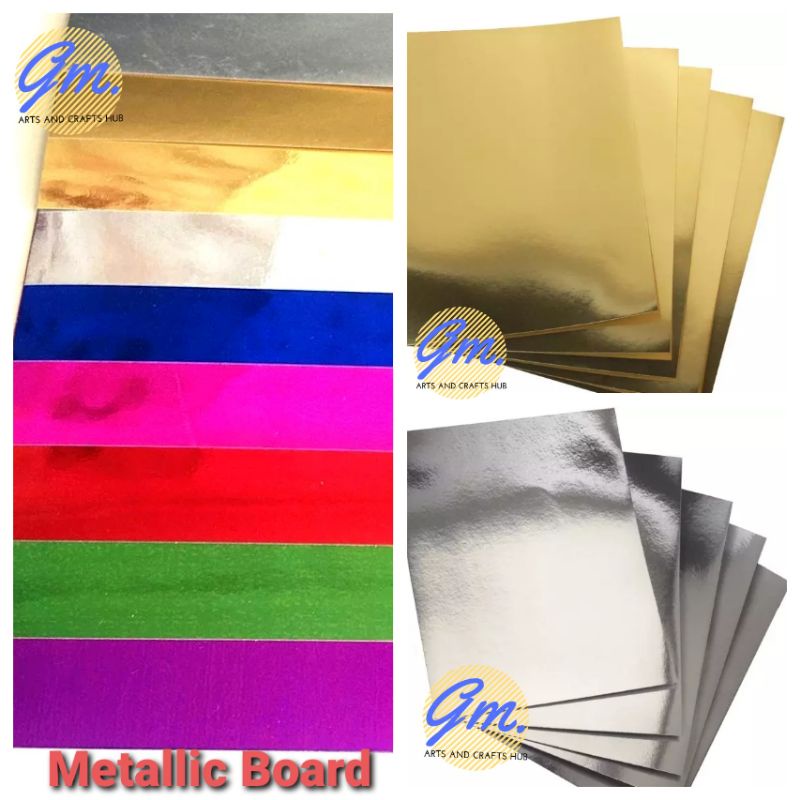 METALLIC BOARD / MIRROR BOARD 250GSM 20x30cm A4 10 Sheets School ...