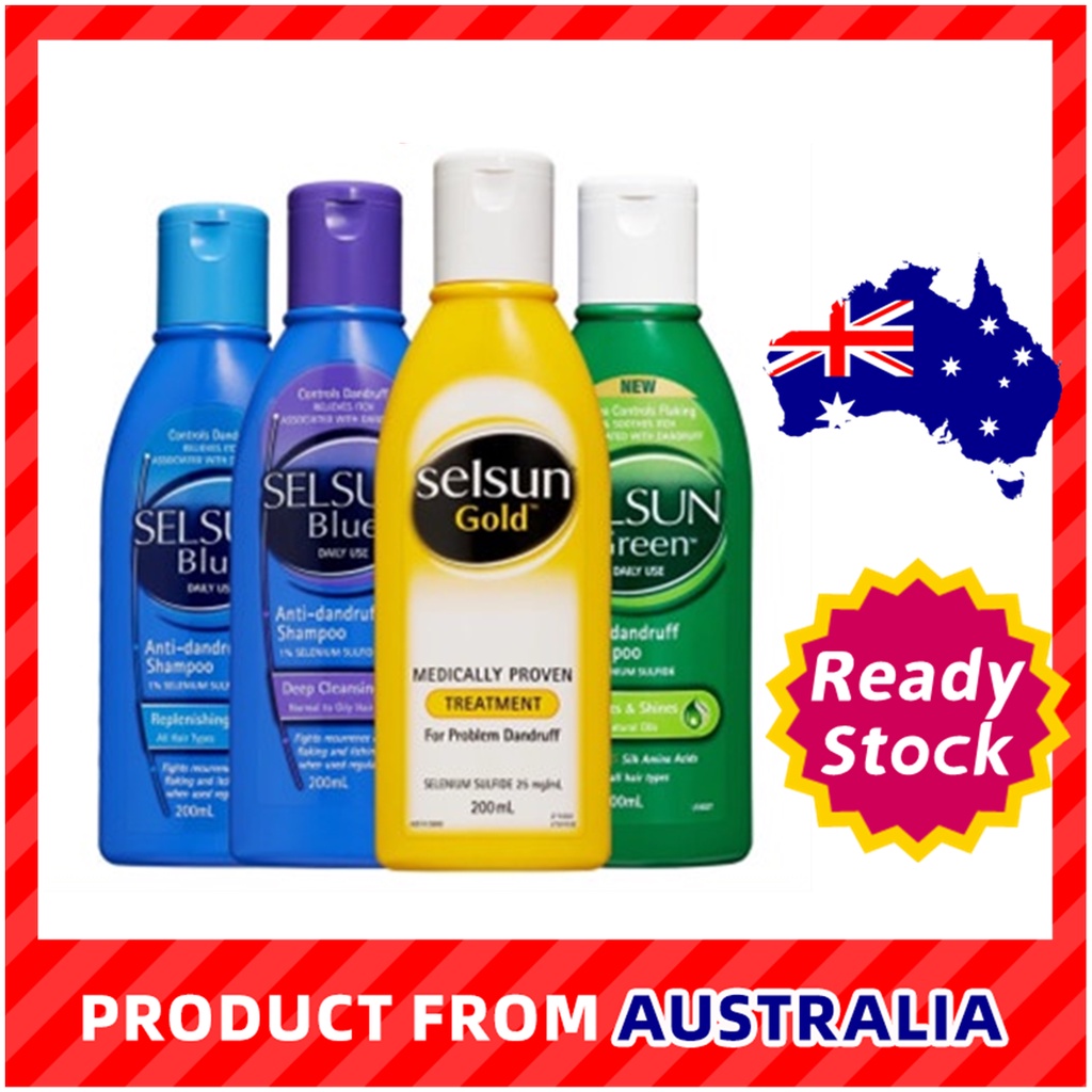 Selsun Blue/Purple/Gold/Green shampoo powerful anti-dandruff anti-itch ...