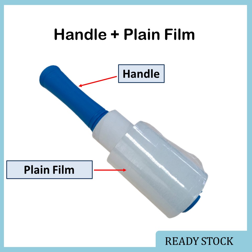 Handiwrap Mini Stretch Film with Blue Handle 138mm x 300g Film Plain ...