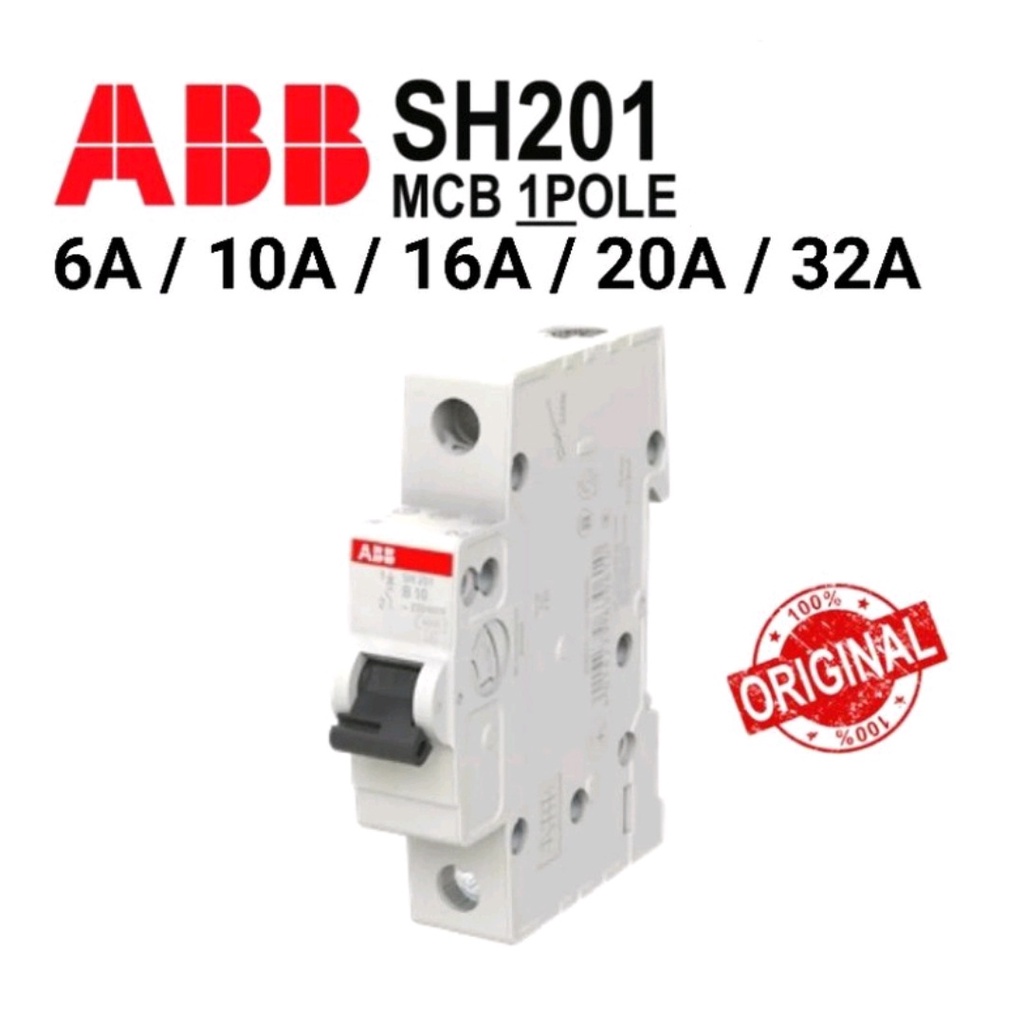 ABB 6A 10A 16A 20A 32A 40A 63A 1Pole MCB 4.5kA SIRIM Aproved (SH201L) | Shopee Malaysia