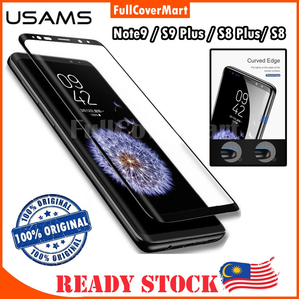 (HP21) Usams Full Screen Curved Glass Full Glass For Note 9 S9 Plus S8 S8 Plus | Shopee Malaysia