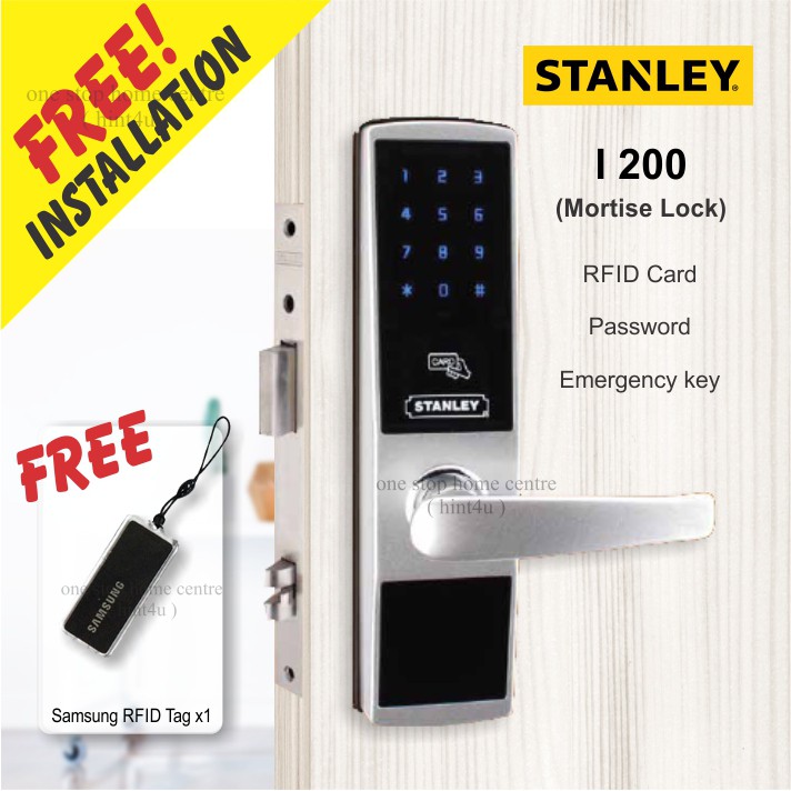 STANLEY I 200 Digital Door Lock Card Password n Key ( Free Samsung Tag ...