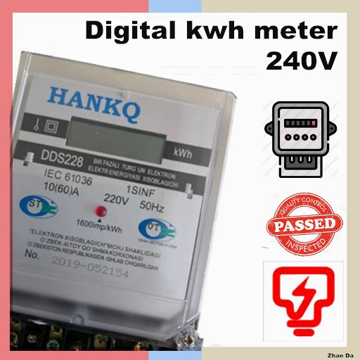 HANKQ Single Phase Digital KWH Meter | Shopee Malaysia