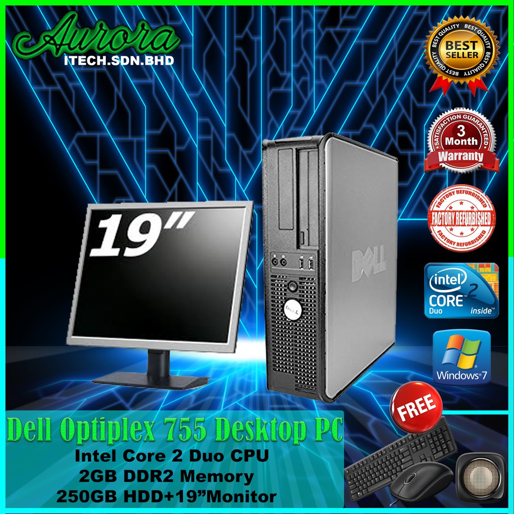 (REFURBISHED) Dell Optiplex 755 C2D DDR2 Desktop With 19"-20"inch ...
