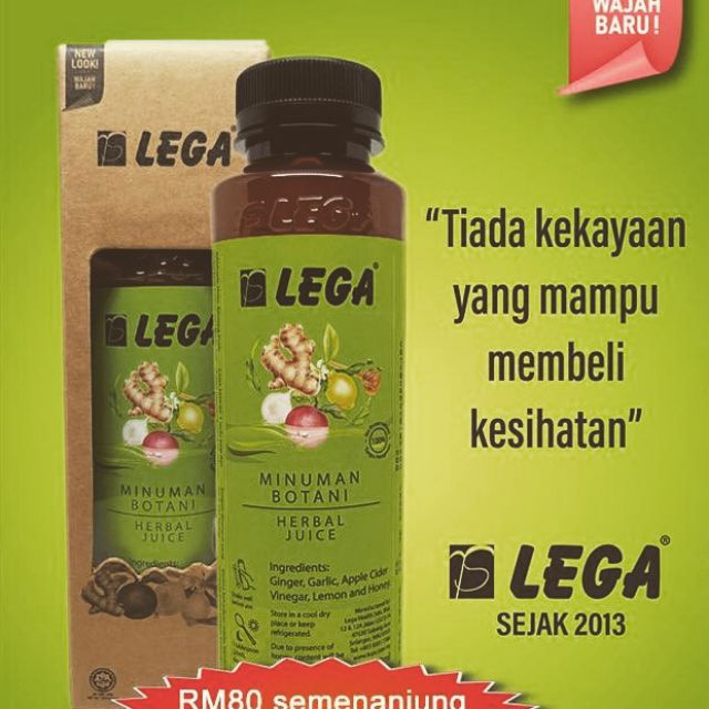 Minuman Botani Jus LEGA yang bagus untuk kesihatan dan HALAL. Pastikan ...