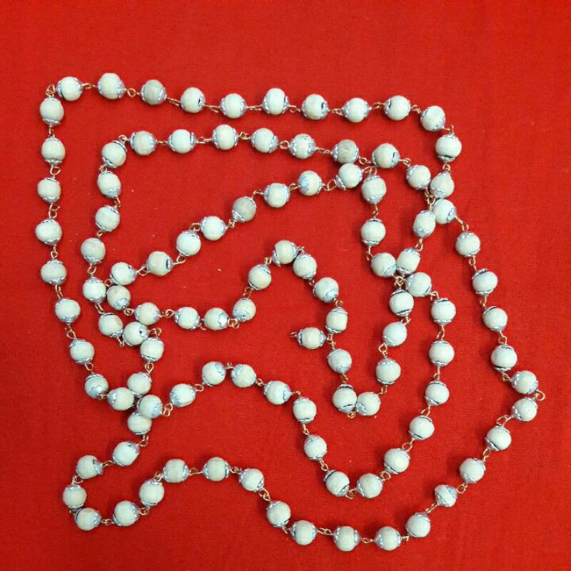 108 thulasi mala with silver string/ silver cap | Shopee Malaysia