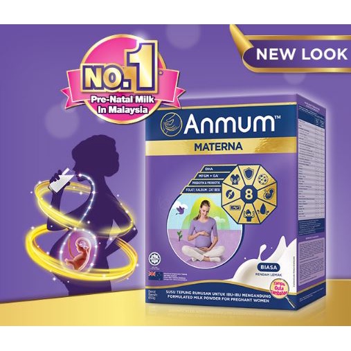 Anmum Materna Lacta Chocolate Plain Coklat Biasa Formula Milk Powder ...
