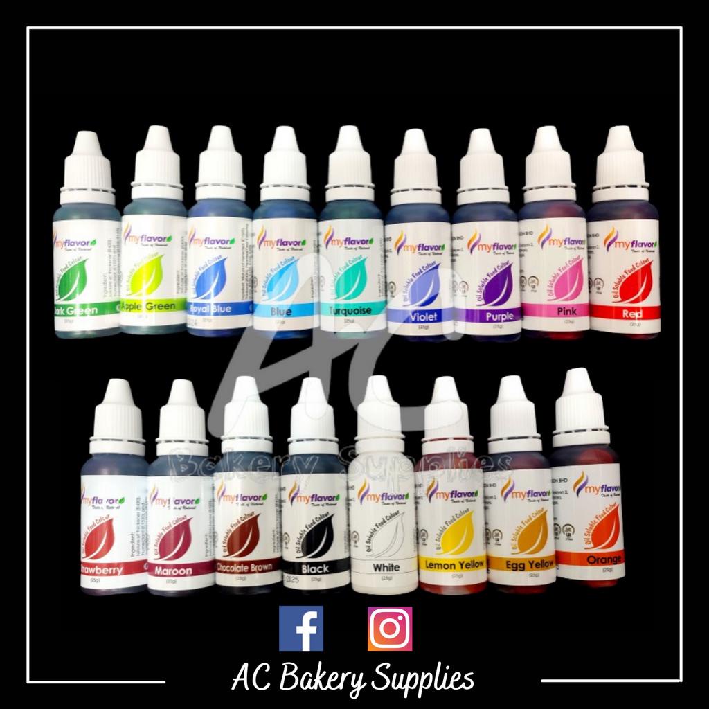 [HALAL] MyFlavor Oil Soluble Coloring / Colouring 0.88oz Pewarna ...