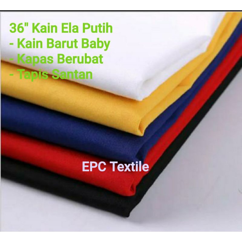 🎀36" Kain Ela Putih / Kain Putih Barut Baby 👶 / Kain Pure Cotton 💯 ...