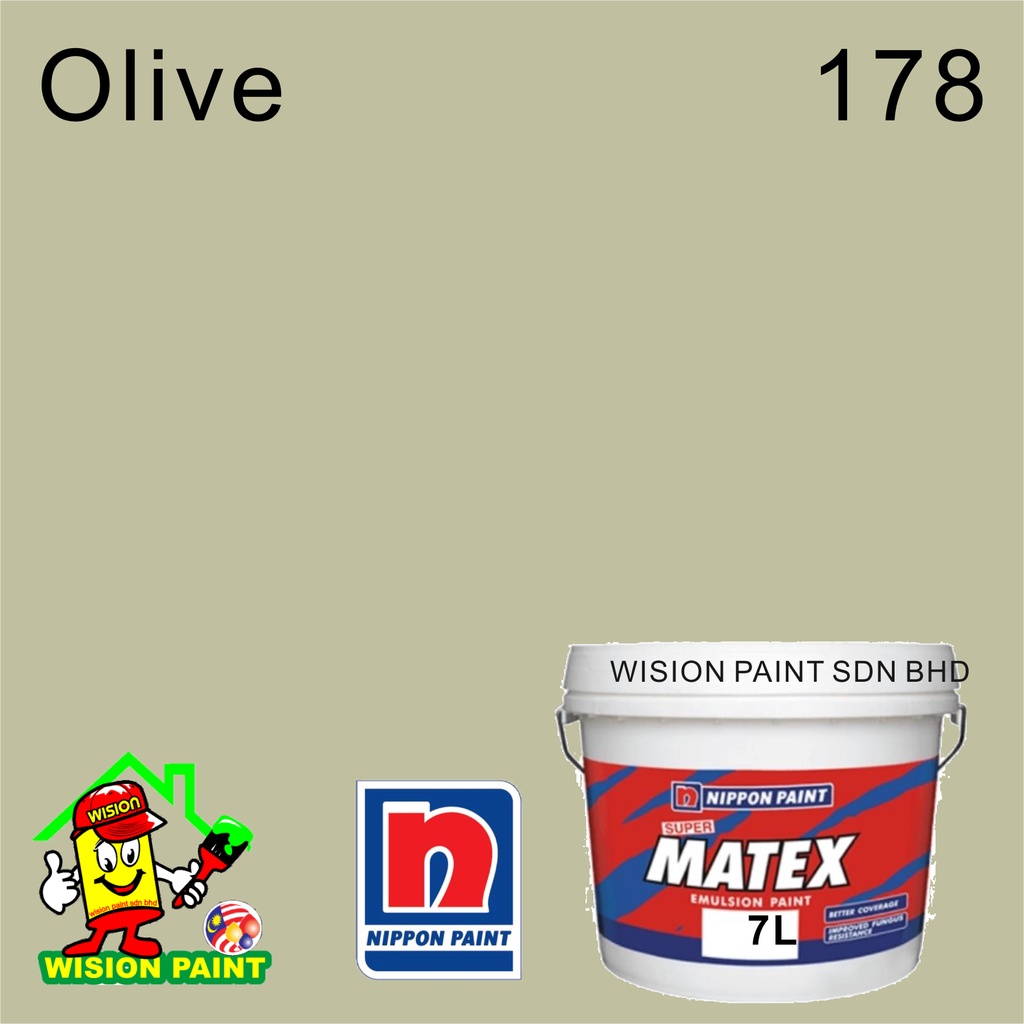 7L NIPPON PAINT ( Super Matex ) Emulsion Paints Ceiling Dinding Cat ...