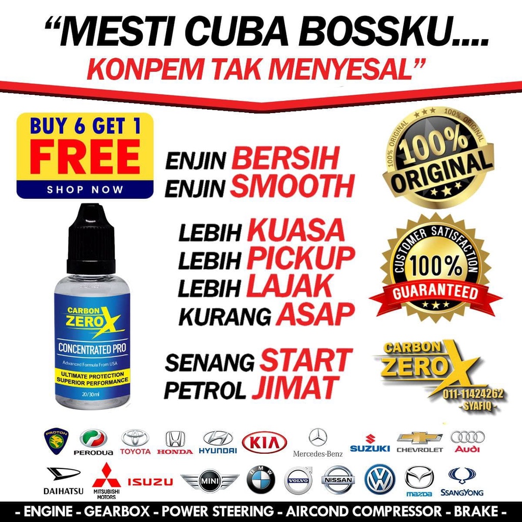 🔥ORIGINAL🔥 Carbon ZeroX - Cuci Enjin + Jimat Petrol / Cleanser + Fuel ...
