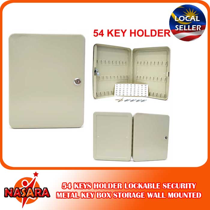 Nasara 54 KEYS HOLDER LOCKABLE SECURITY METAL KEY BOX STORAGE WALL ...