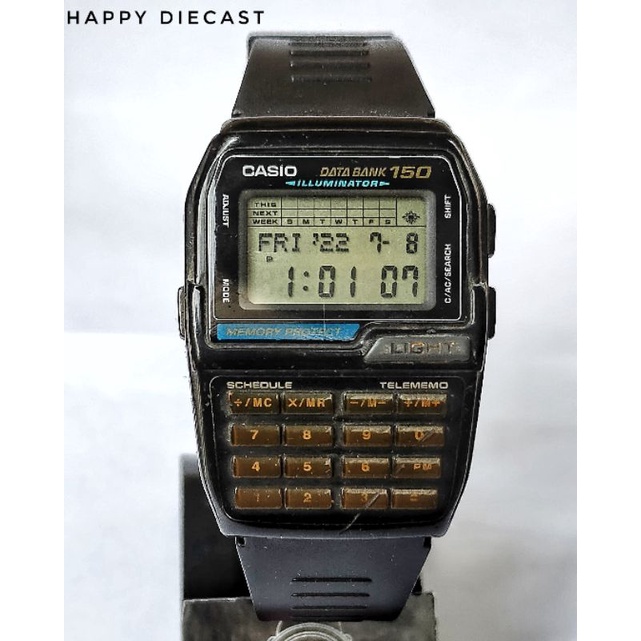 Casio Vintage Retro Data Bank Telememo DBC-150 Calculator Iluminator 90's Alarm Schedule Meeting ...