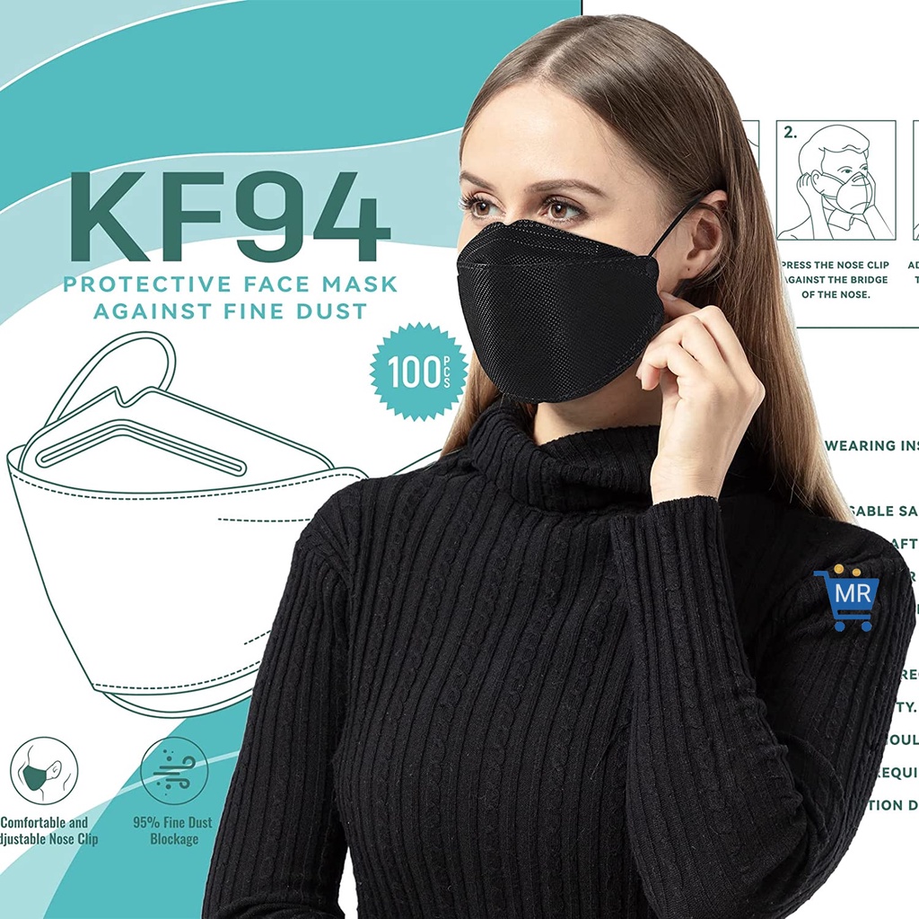 𝟏𝟎𝟎 𝐏𝐜𝐬 𝐁𝐥𝐚𝐜𝐤 𝐊𝐅𝟗𝟒 𝐃𝐢𝐬𝐩𝐨𝐬𝐚𝐛𝐥𝐞 𝐅𝐚𝐜𝐞 Masks For Adult 4-Ply Breathable Face Masks 3D Mouth Shields ...