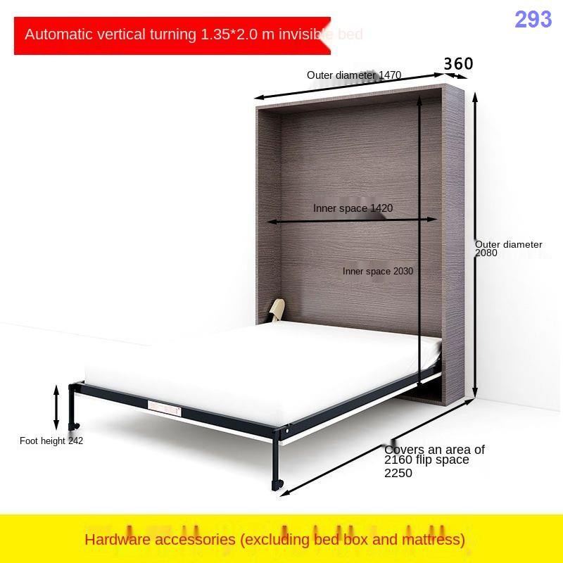 Invisible bed, electric wall mounted folding bed, integrated flip over ...