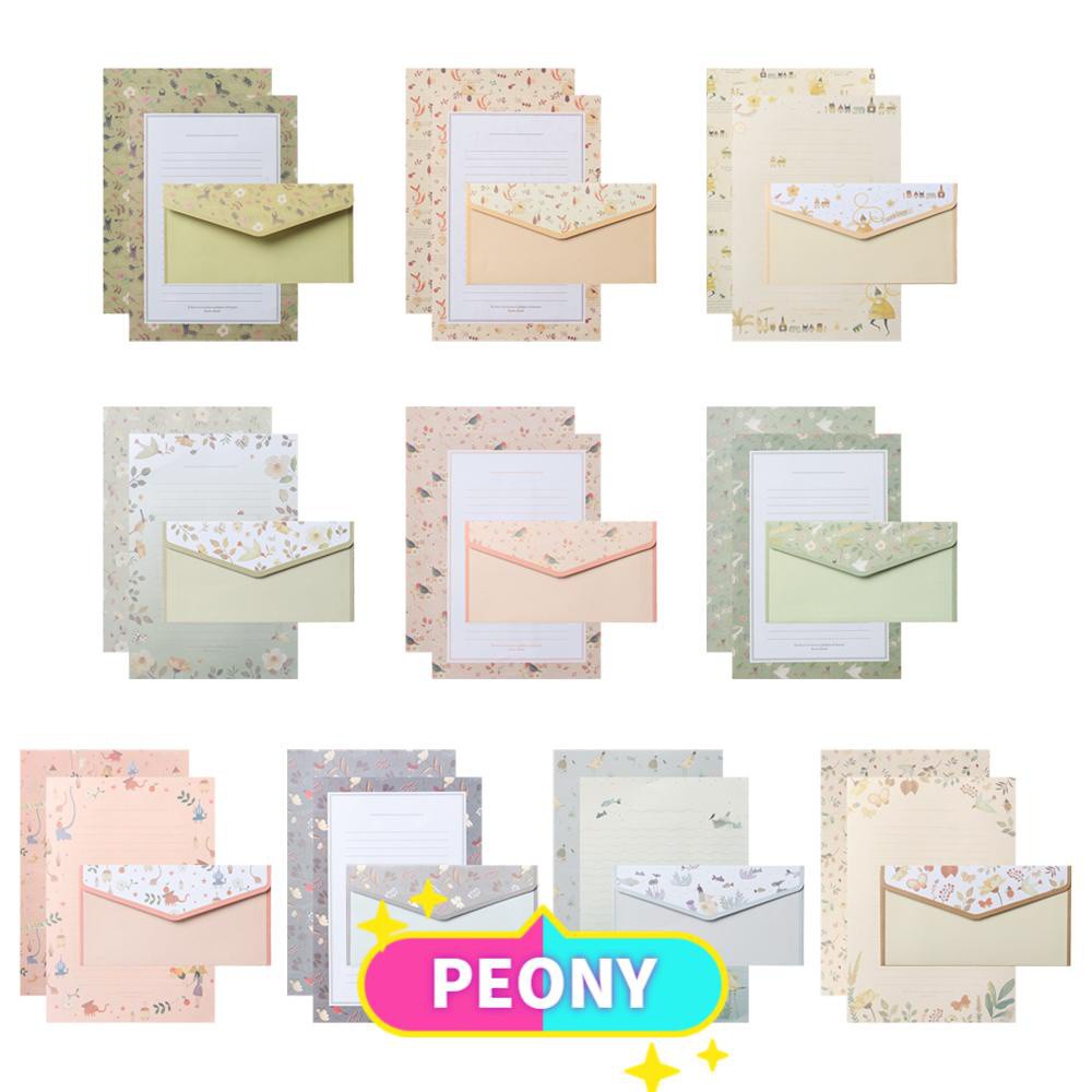 PEONY Gift Writing Paper 6PCS Flower Printing Differrent Design Letter ...