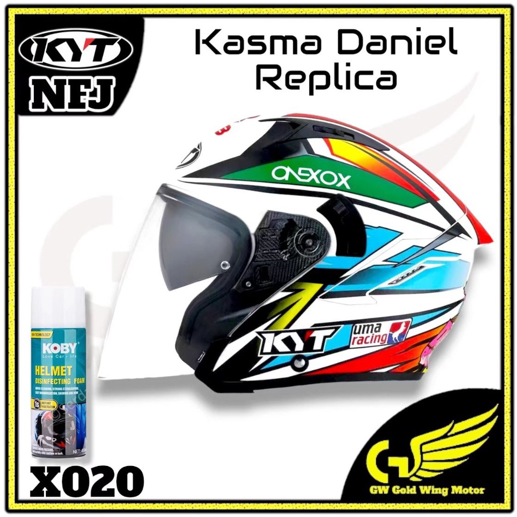 100% KYT NFJ HELMET KASMA DANIEL REPLICA DOUBLE VISOR HELMET MOTOSIKAL ...