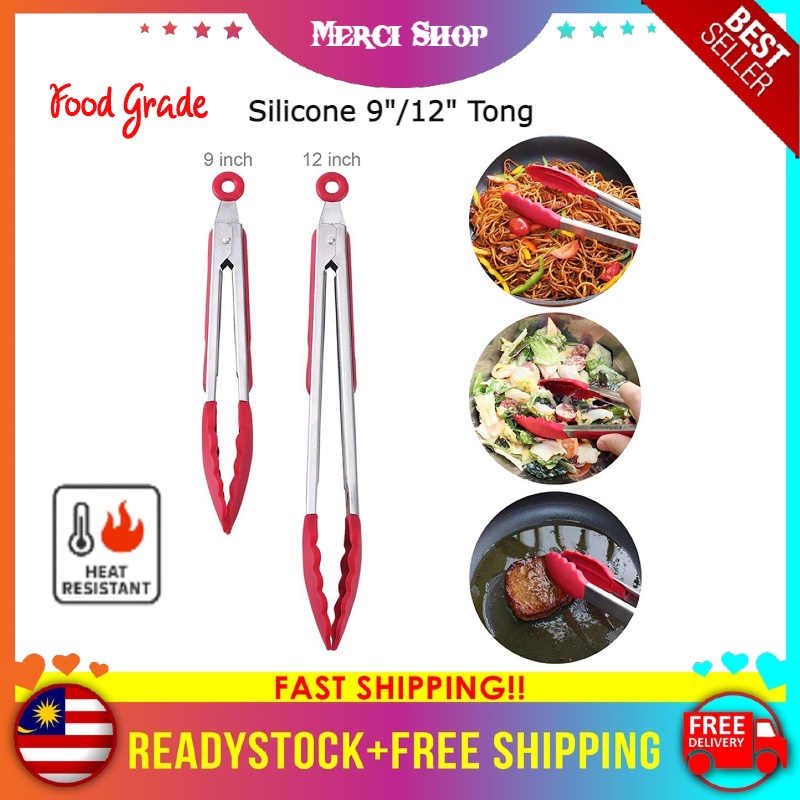 MS Stainless Steel Silicone Food Tongs Multipurpose Kitchen Utensil ...