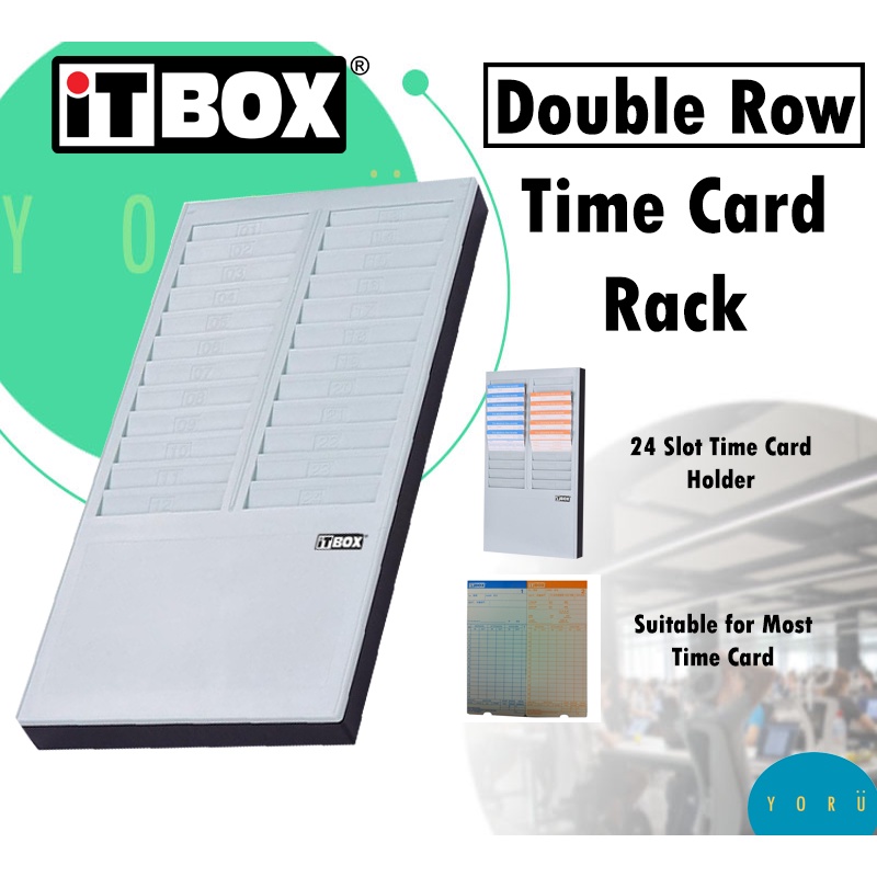 CARD RACK 20Slot Time Card Rack Rak Kad Mesin Punch Card Punch Card ...