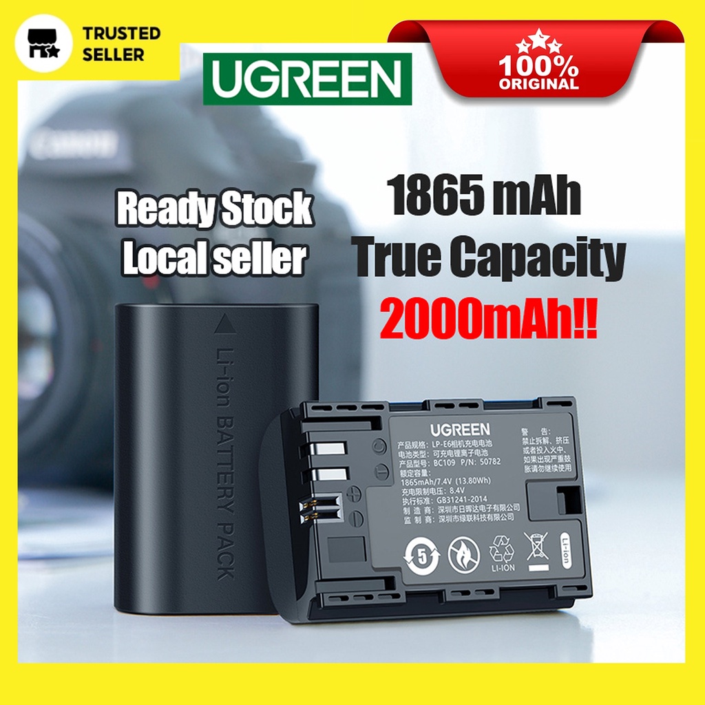 Canon LP-E6 Battery by UGREEN LPE6 LPE6N 2000mAh Real Capacity for EOS ...