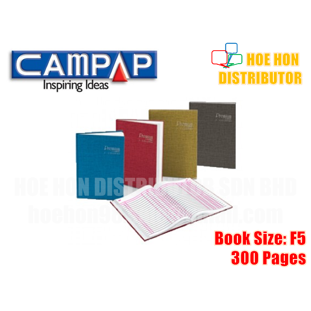 Premium by CAMPAP 3 Column Hard Cover Account Square Book F5 60gsm 300 ...