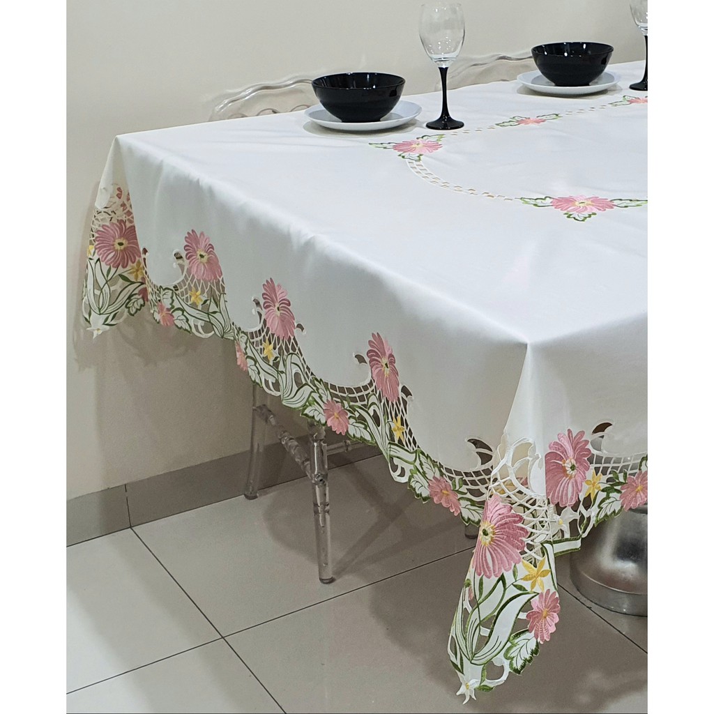 Alas Meja Makan 8-10 Org Sulam 72" x 108" /Table Cloth for Dining Table ...