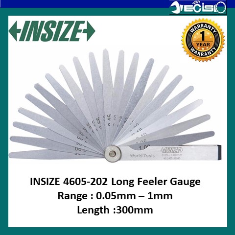 INSIZE 300MM LONG FEELER GAUGE 0.05 - 1MM 4605-202 | Shopee Malaysia