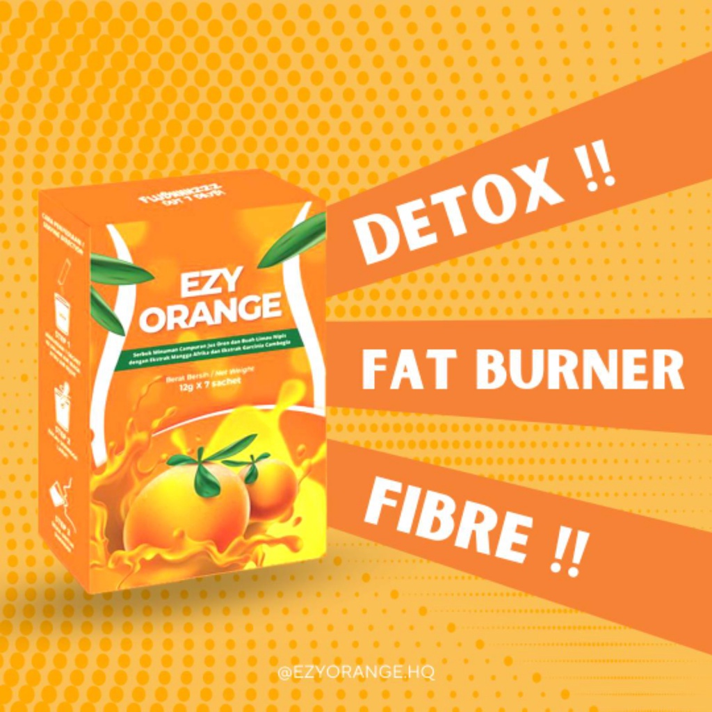 EZY ORANGE Detox Fibre | Free Gift Shaker | Fat Burner Weightloss | Original HQ Aysha Alam Ez ...