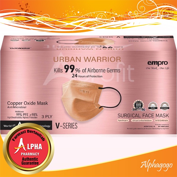 URBAN WARRIOR - Copper Oxide Mask AntiMicrobial (3 PLY Surgical Face ...