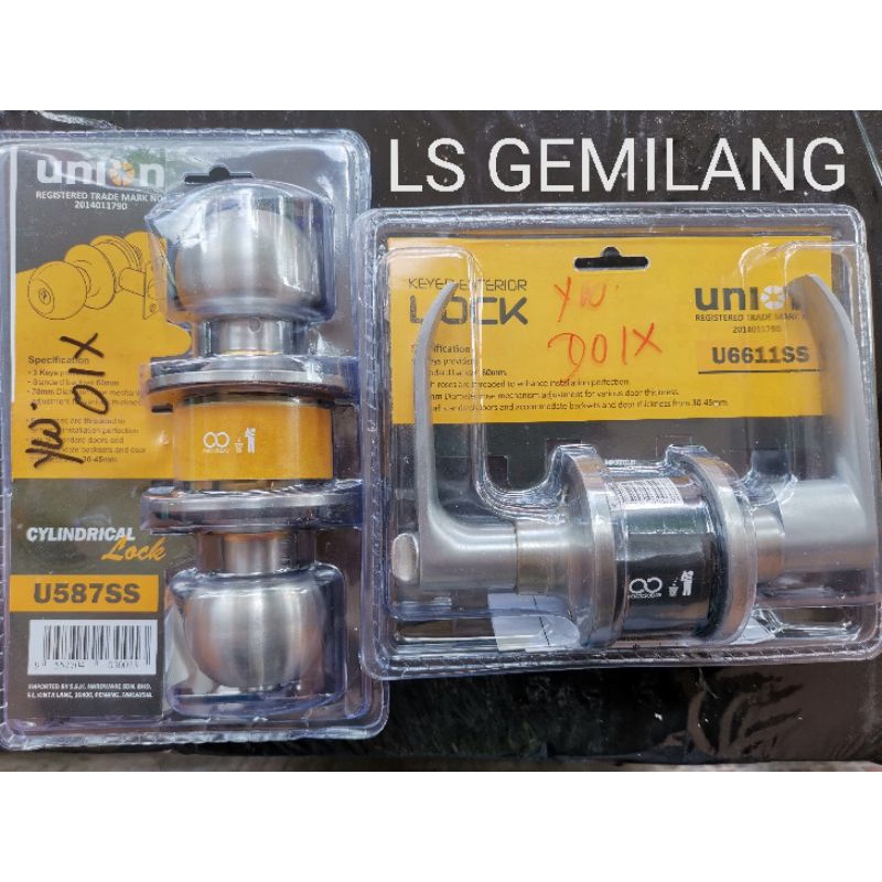 LS GEMILANG UNOIN CYLINDER DOOR LOCK Cylindrical Door Lock Set ( Round ...