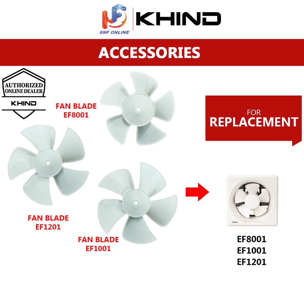 Khind Exhaust Fan Blade Accessories EF8001 EF1001 EF1201 | Shopee Malaysia