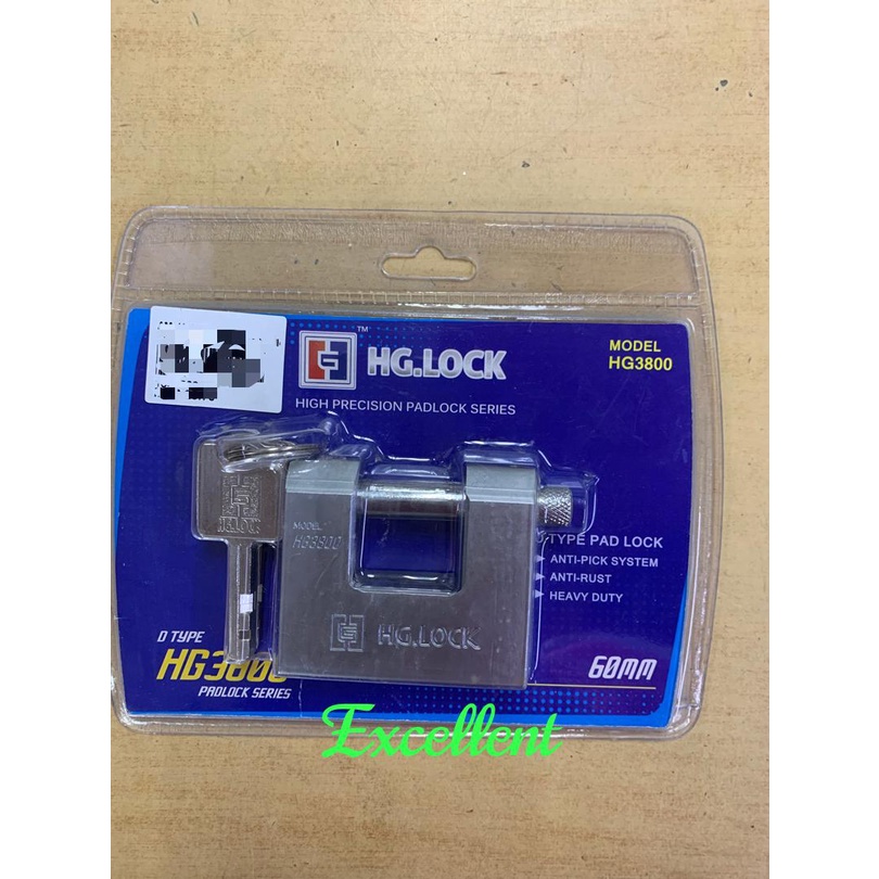 HG.LOCK HG3800 60mm D Type Pad Lock / D Type Lock | Shopee Malaysia