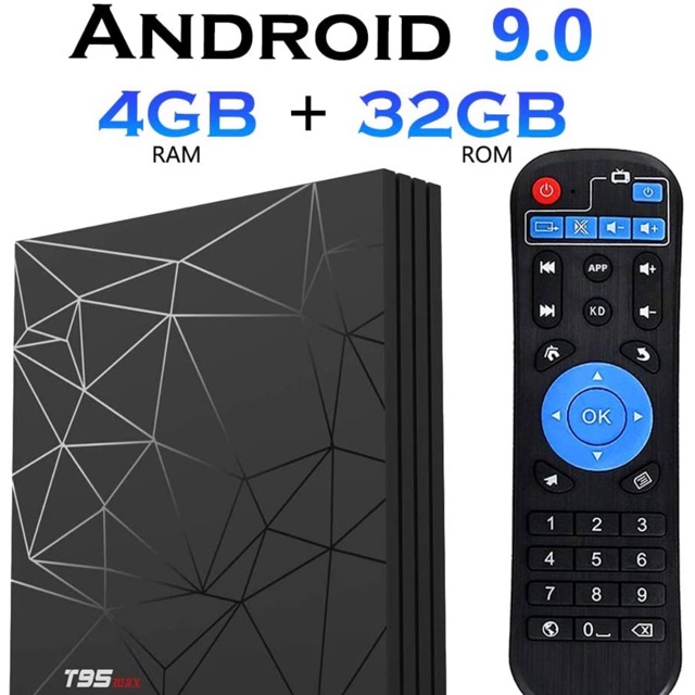 T95Max Android 9.0 TV Box 4GB RAM 32 GB ROM Quad Core-A53 Processor 3D ...