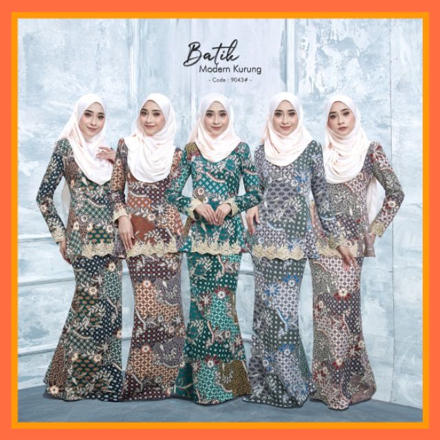 BAJU KURUNG MODEN BATIK WITH GLITER DINNER SEDONDON BRIDESMAID KENDURI ...