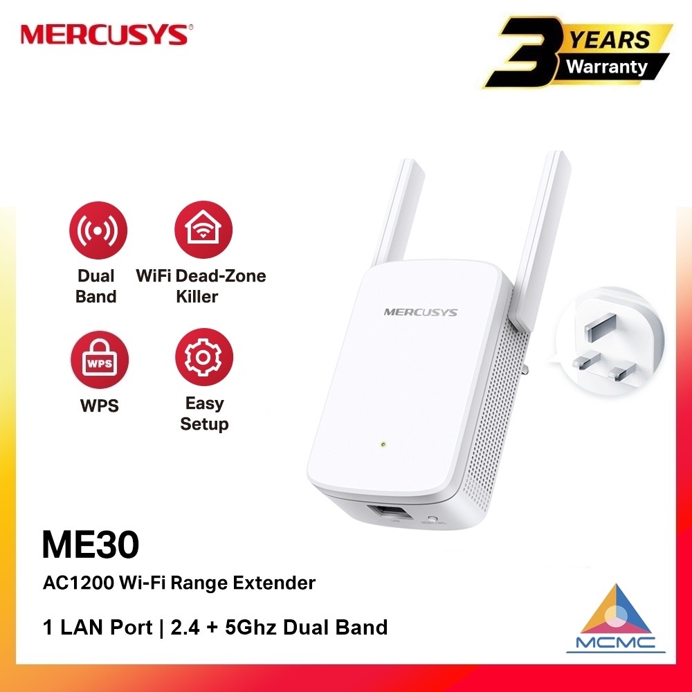 MERCUSYS ME30 AC1200 Wi-Fi Range Extender,Works with Any Router or ...