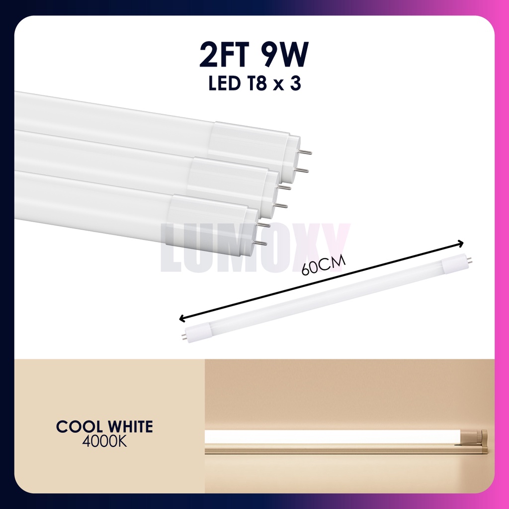 LMY_ LED T8 Linear Light Casing 2FT 4FT Kalimantang Tube Fitting ...