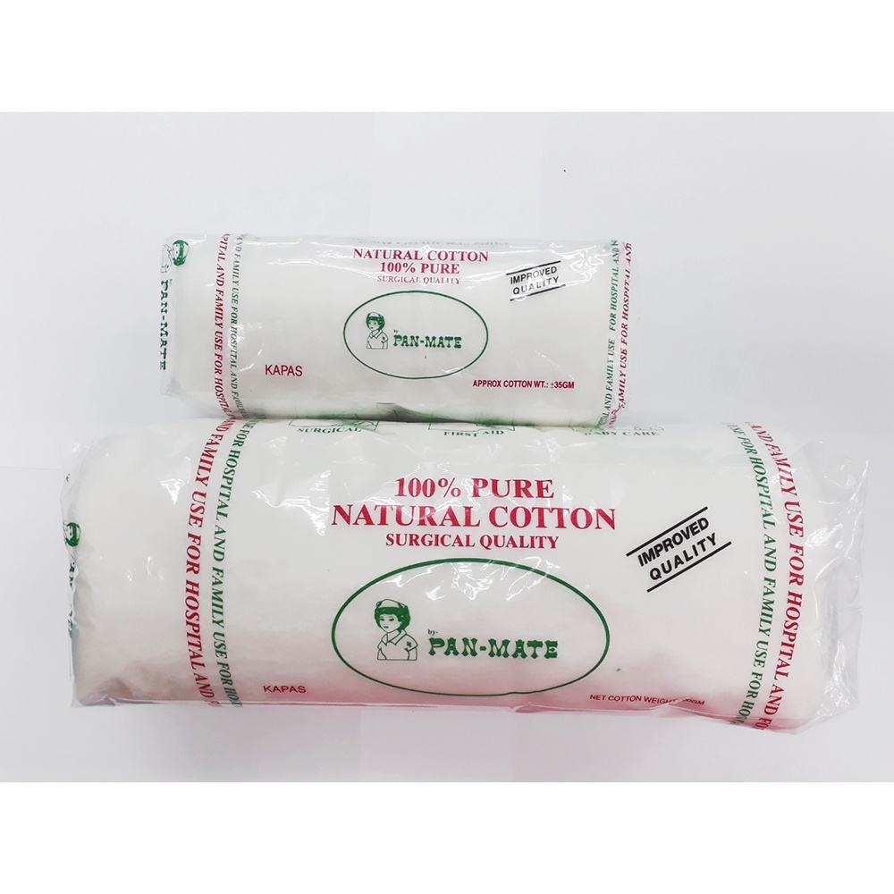 PAN-MATE 100% PURE NATURAL COTTON WOOL ROLL SURGICAL QUALITY (35GM ...